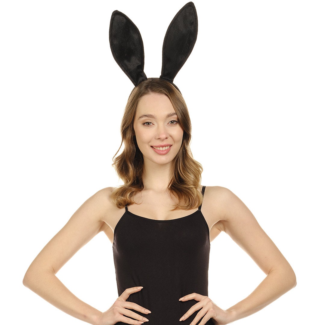Funcredible Black Bunny Ears Headband Velvet Black Rabbit - Etsy
