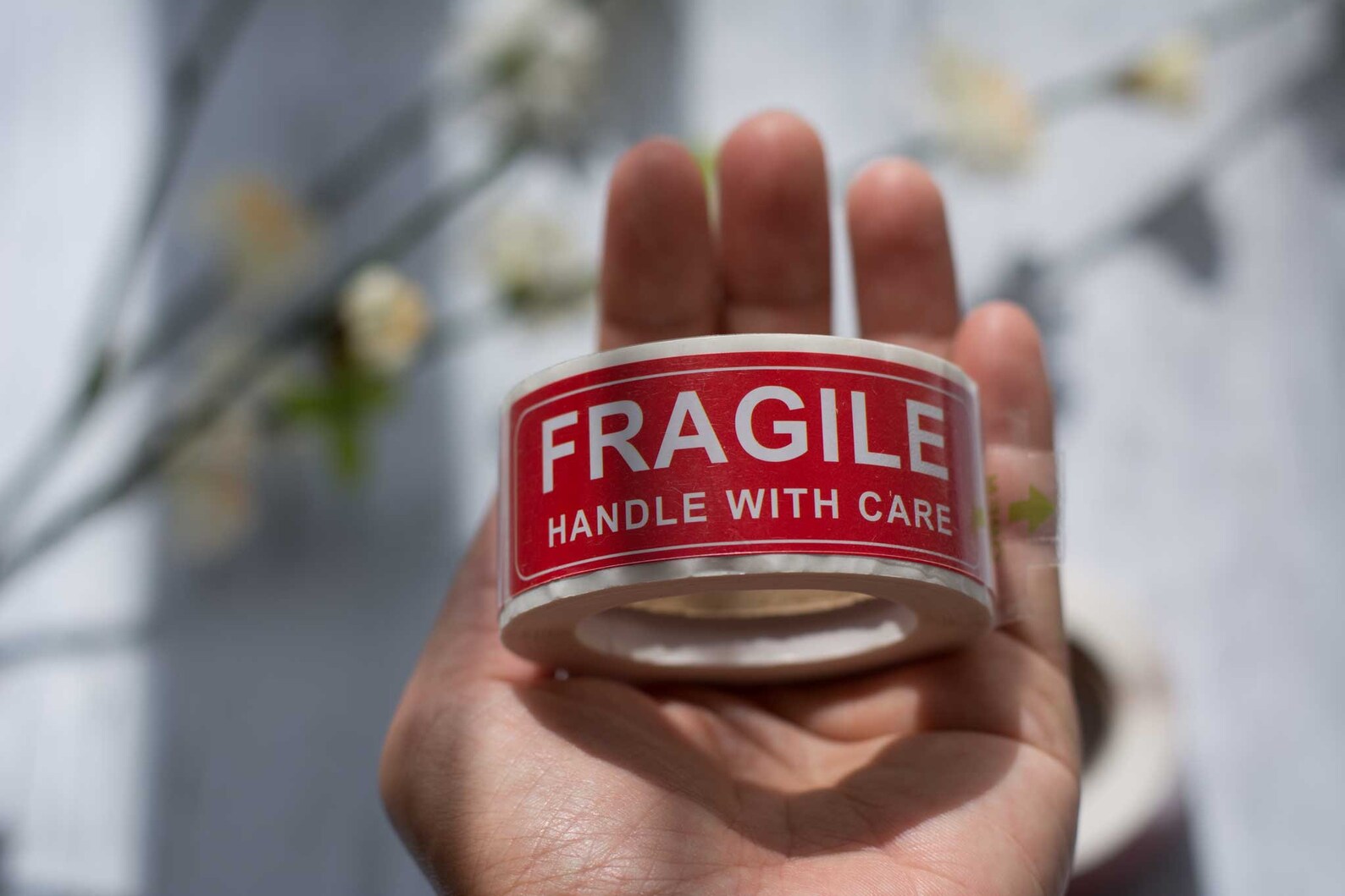 FREE SHIPPING Red Warning Label Roll 150 Labels, Fragile Handle With ...