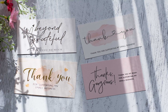 50 Small THANK YOU Cards Thanks Gorgeous Beyond Grateful - Etsy Australia
