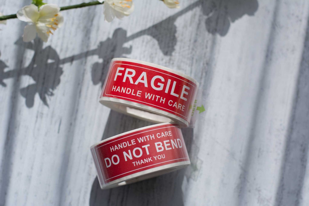 FREE SHIPPING Red Warning Label Roll 150 Labels, Fragile Handle With ...