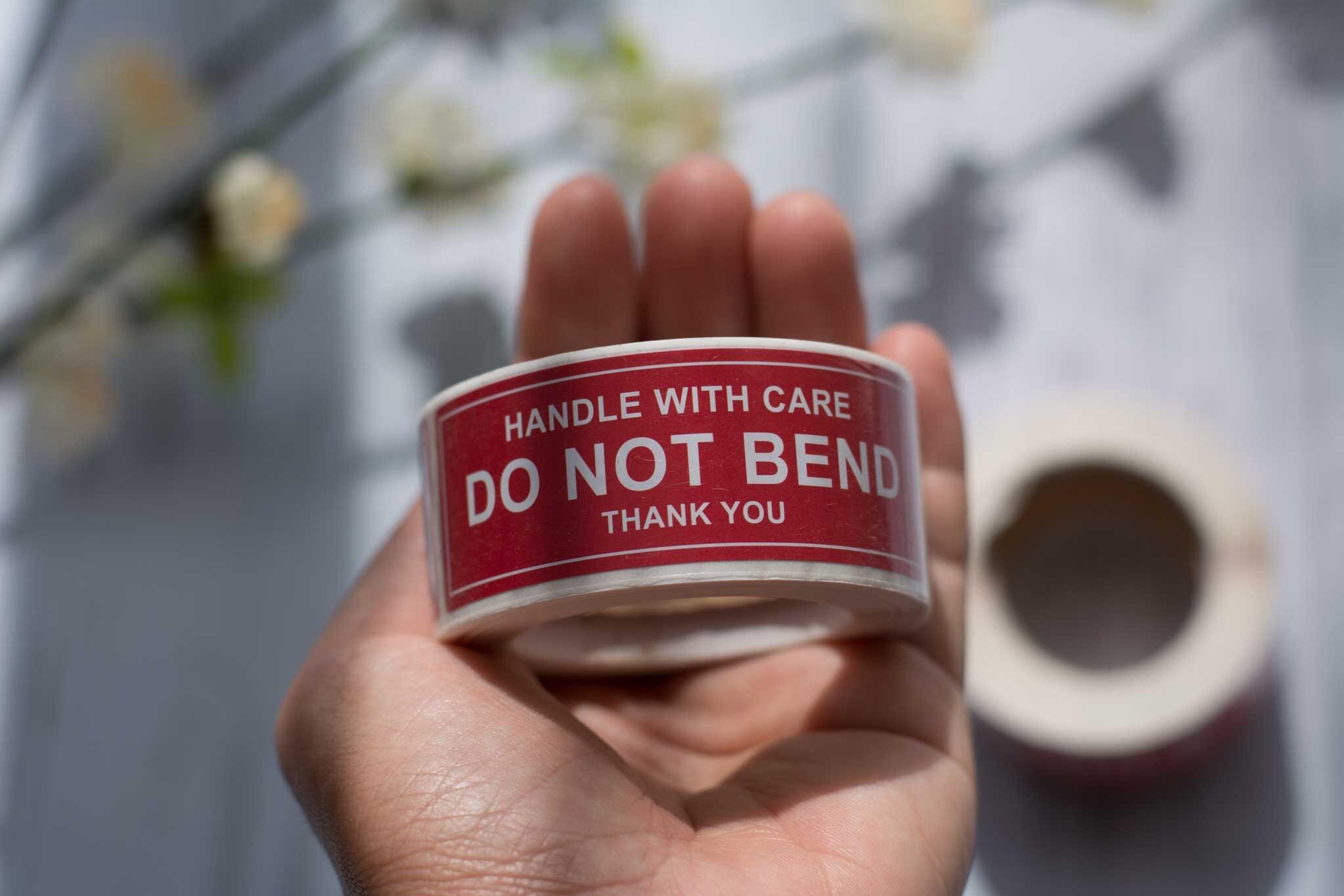 FREE SHIPPING Red Warning Label Roll 150 Labels, Fragile Handle With ...