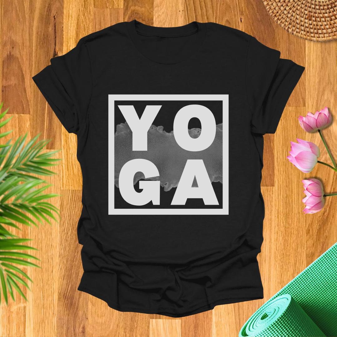 Boxed Yoga White Shirt Bold Yoga Graphic Tee Minimalist Workout Apparel ...