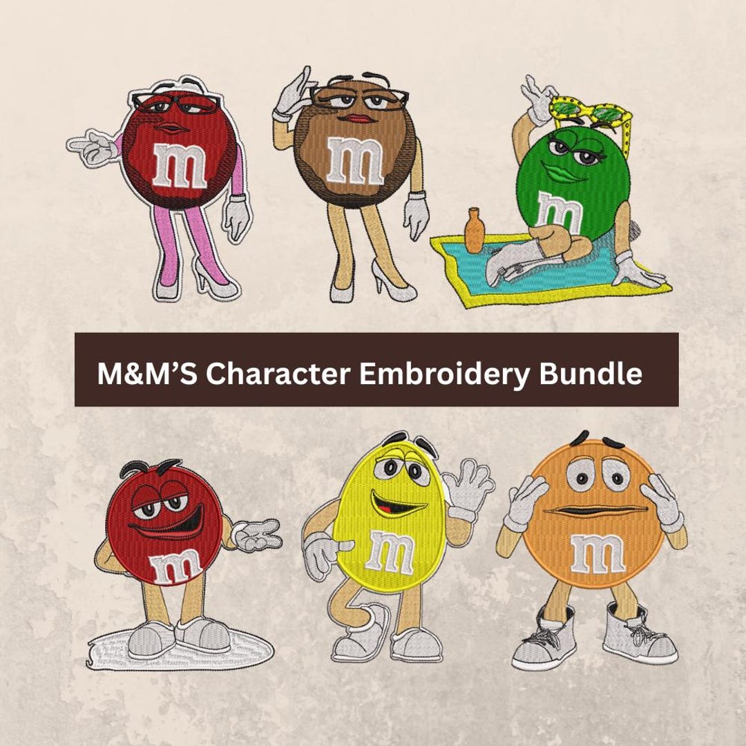 M&m's Character Embroidery Designs | Digital Download (PES, DST) - Etsy