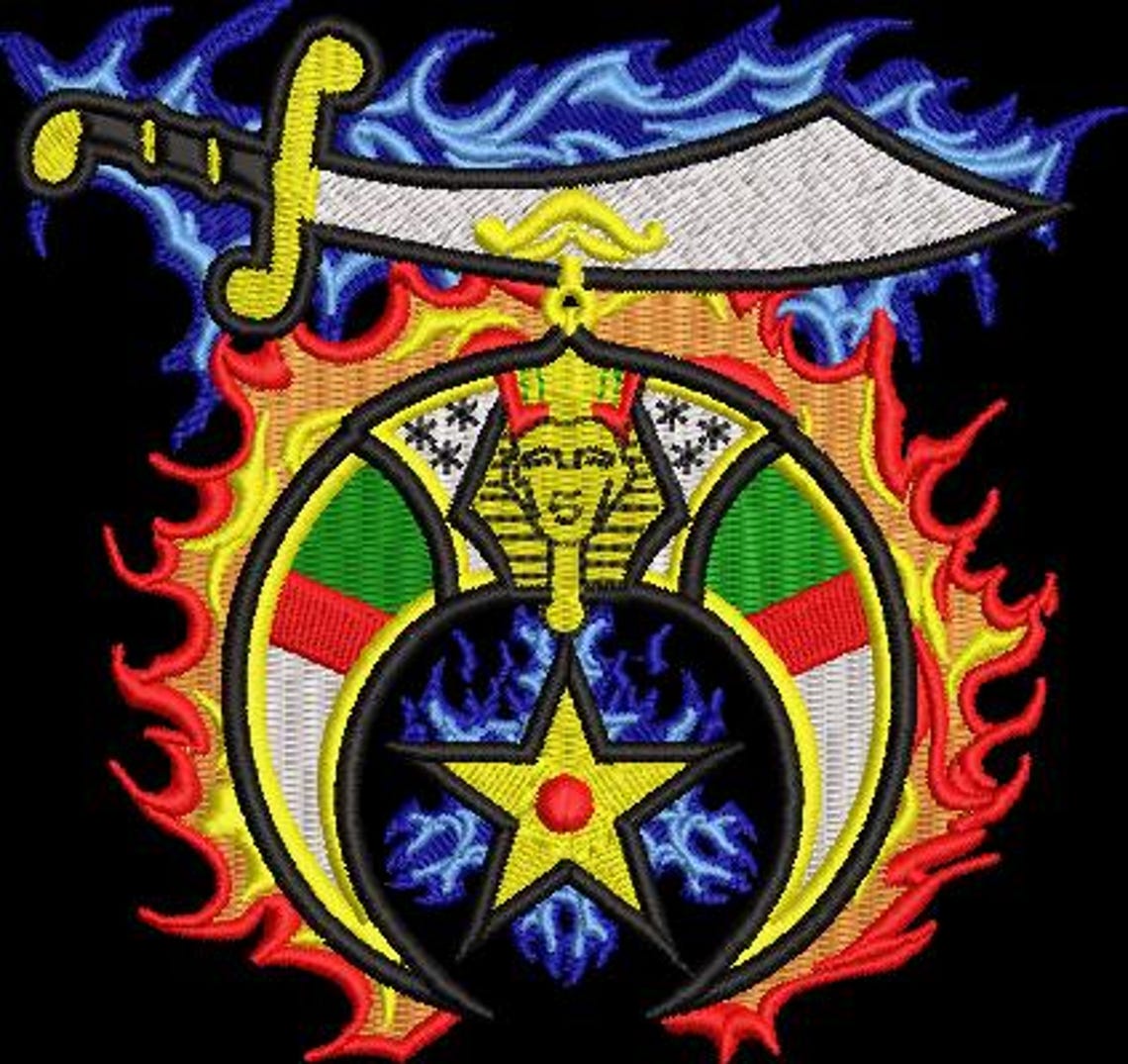 Shriner Logo Embroidery Design: Masonic Emblem (PES DST Instant ...