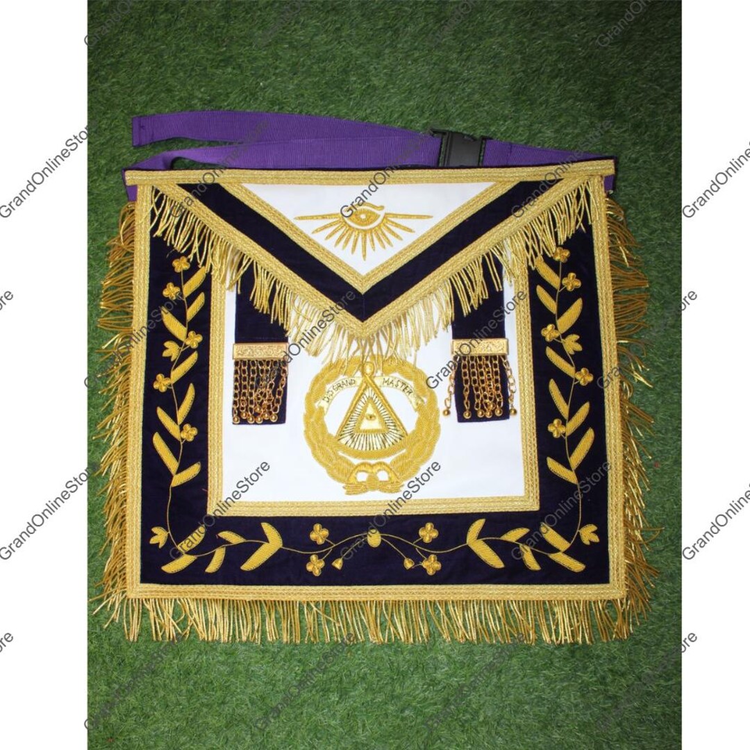Handmade Grand Master Masonic Apron: Gold Embroidered Velvet Regalia - Etsy