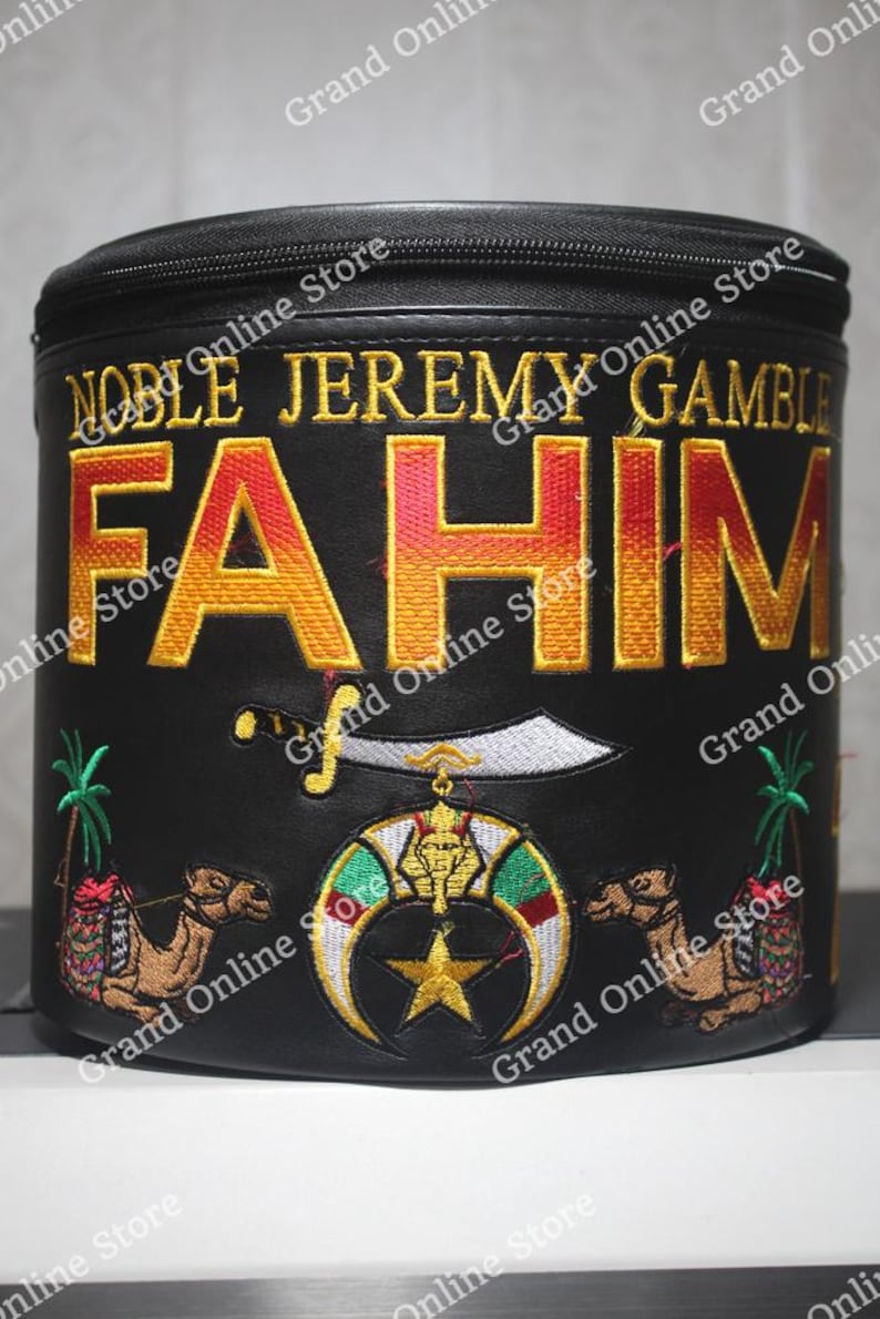 Embroidered Shriner Fez Case: Masonic Hat Travel Storage Bag - Etsy