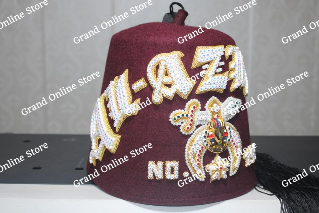 Custom Hand-embroidered Shriner Fez: Gold Bullion Wire Masonic Hat - Etsy