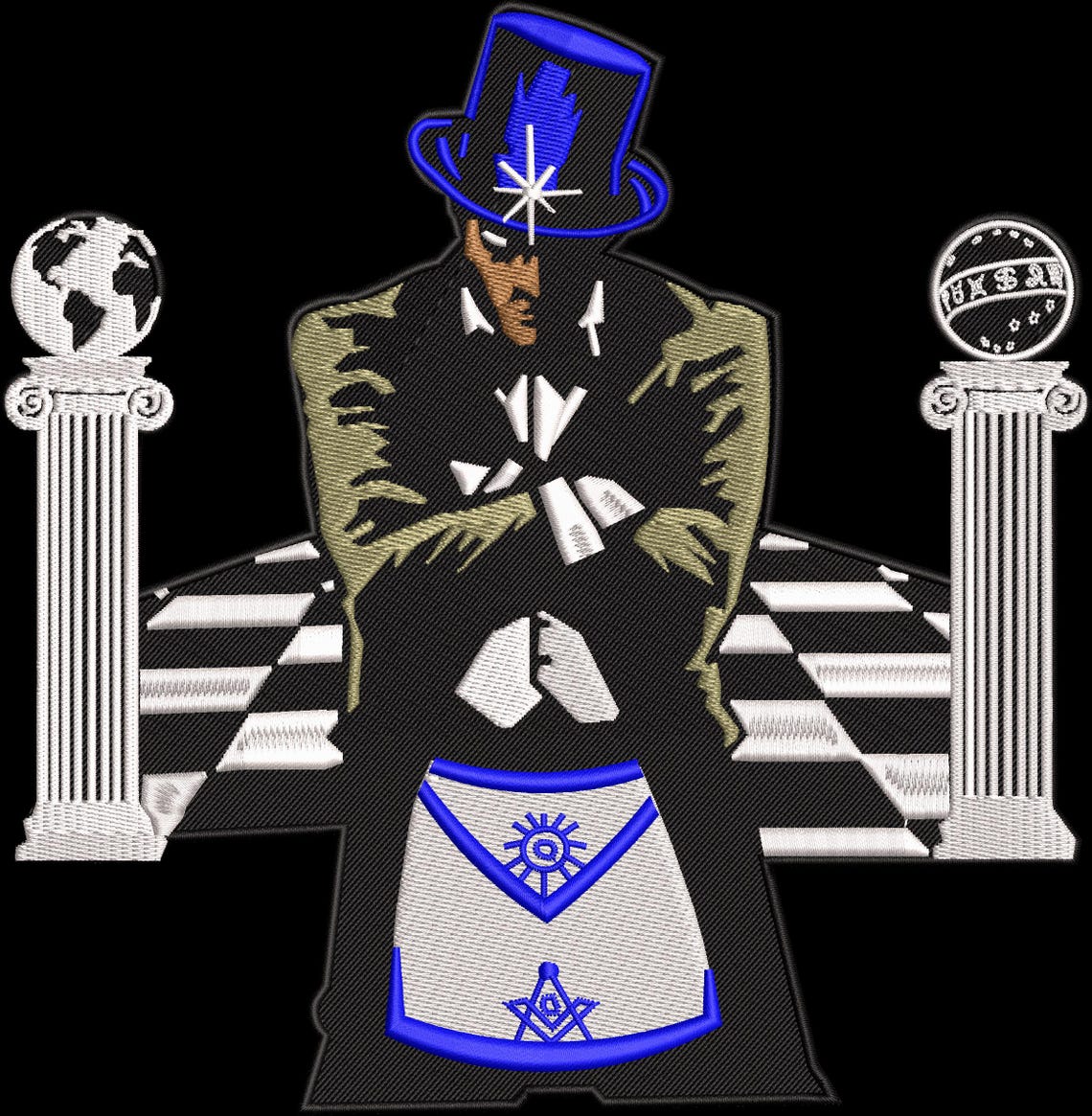 Masonic Embroidery File, Square and Compasses Digital Design, Freemason ...