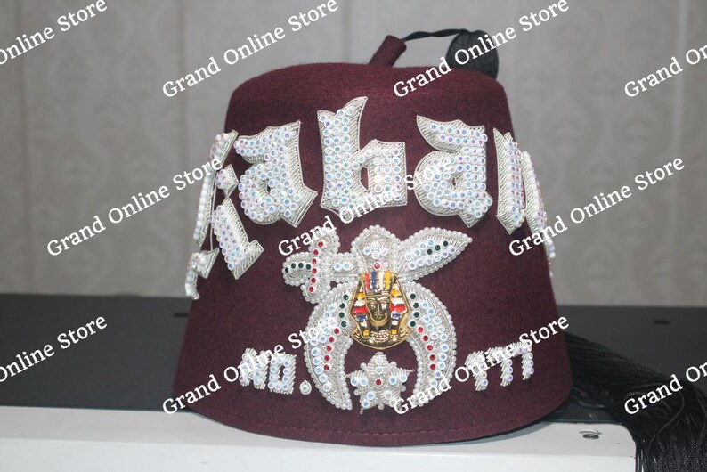 Custom Hand-embroidered Shriner Fez: Gold Bullion Wire Masonic Hat - Etsy