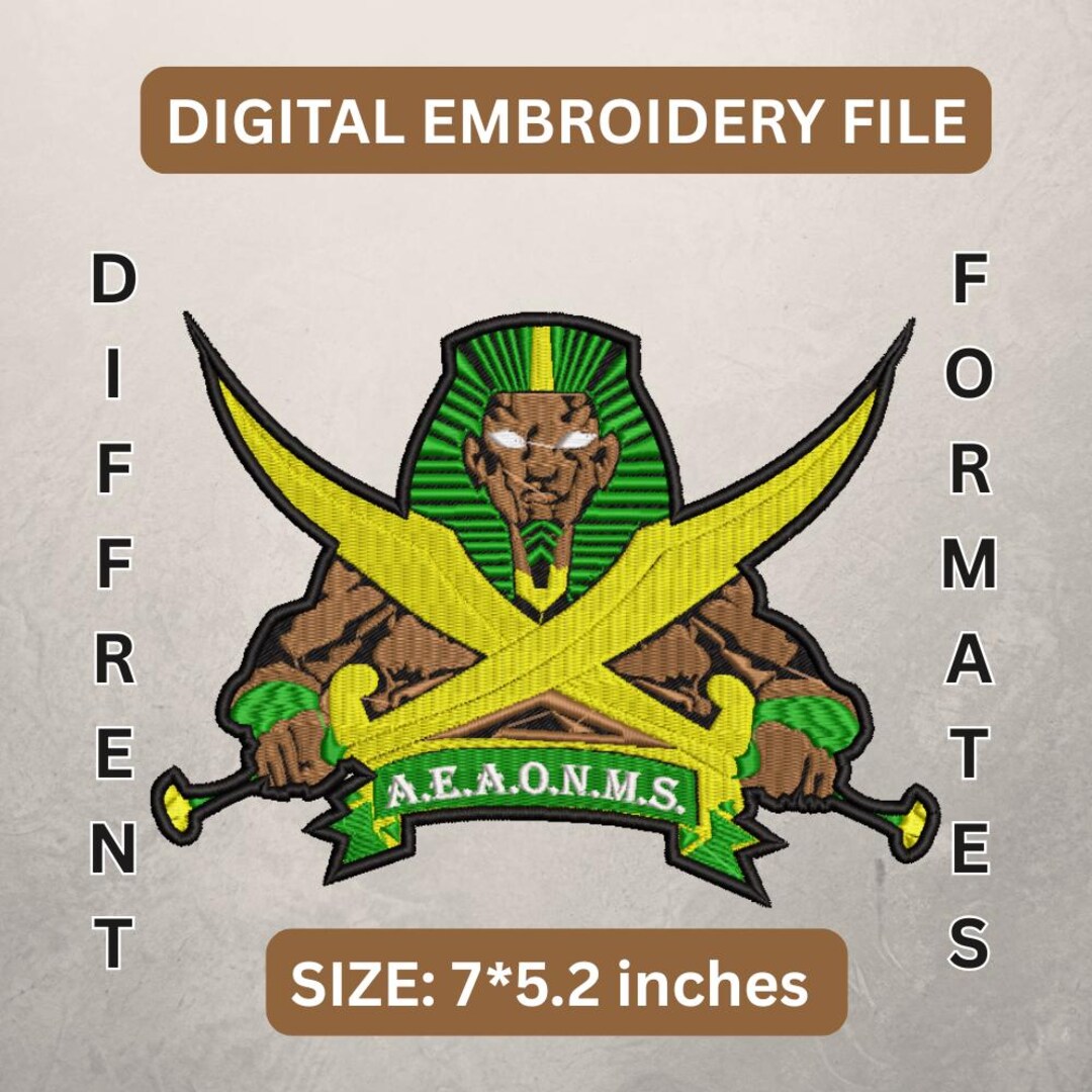 Pharaoh Embroidery Design: Masonic Shriner Logo File (digital Download ...