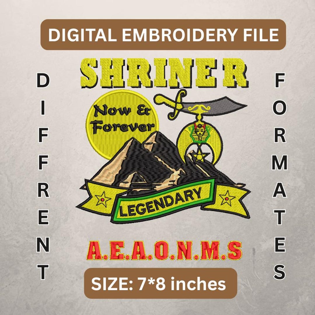 Shriner Mountain Embroidery Design: Masonic Machine Pattern (digital ...