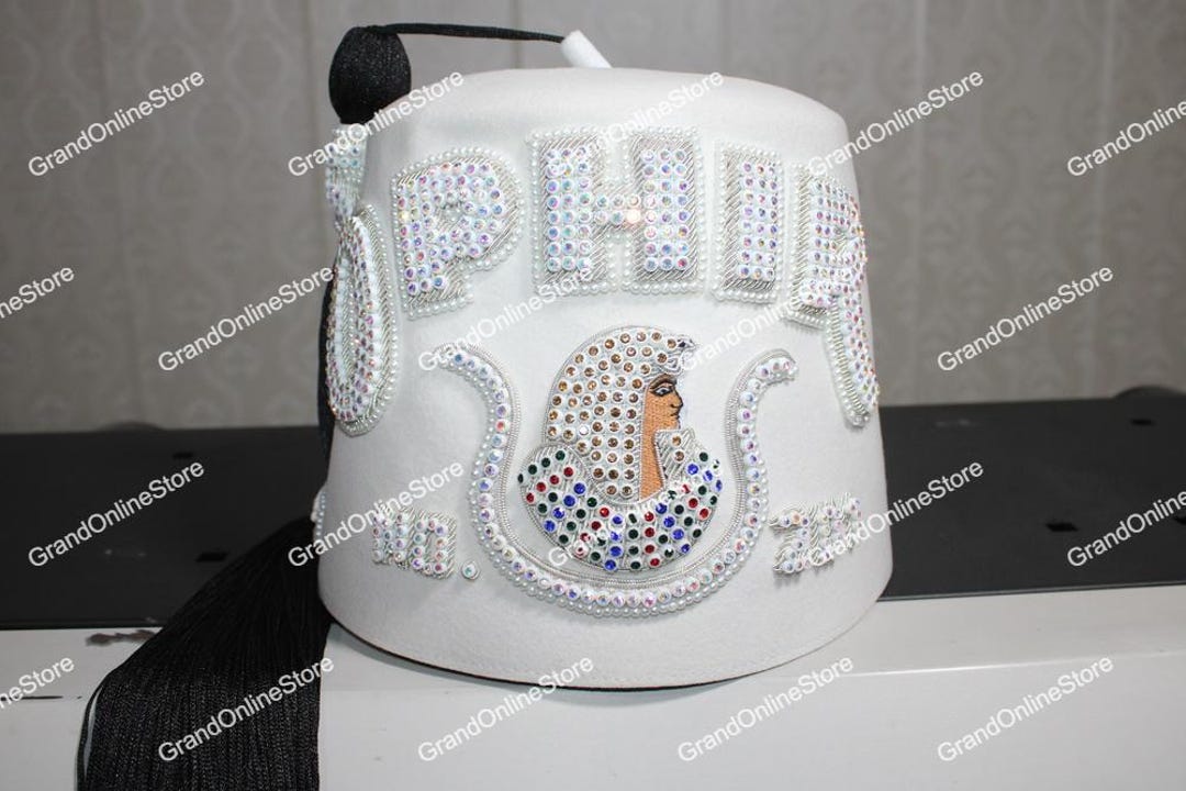 Handmade DOI Fez: Daughters of Isis Hat With Rhinestone Embroidery - Etsy