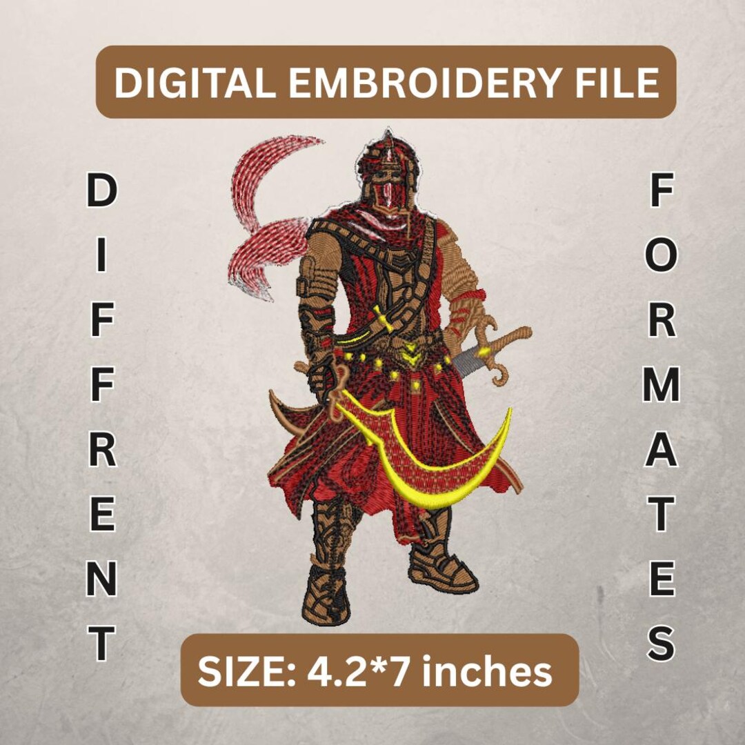 Warrior Embroidery Design | Digital Machine Embroidery File | Hero ...