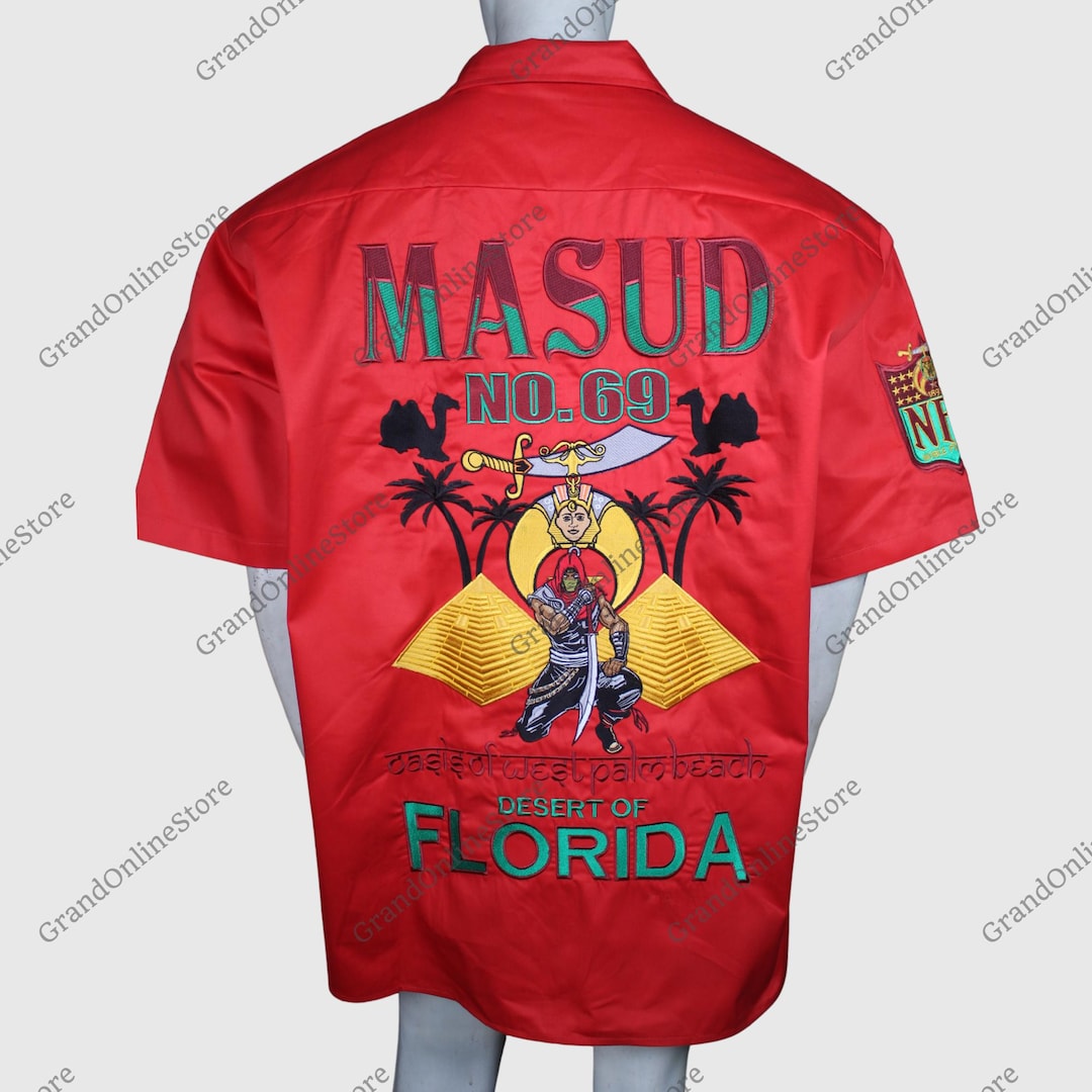 Embroidered Masonic Shriner Walking Shirt: Egyptian Pharaoh Design - Etsy