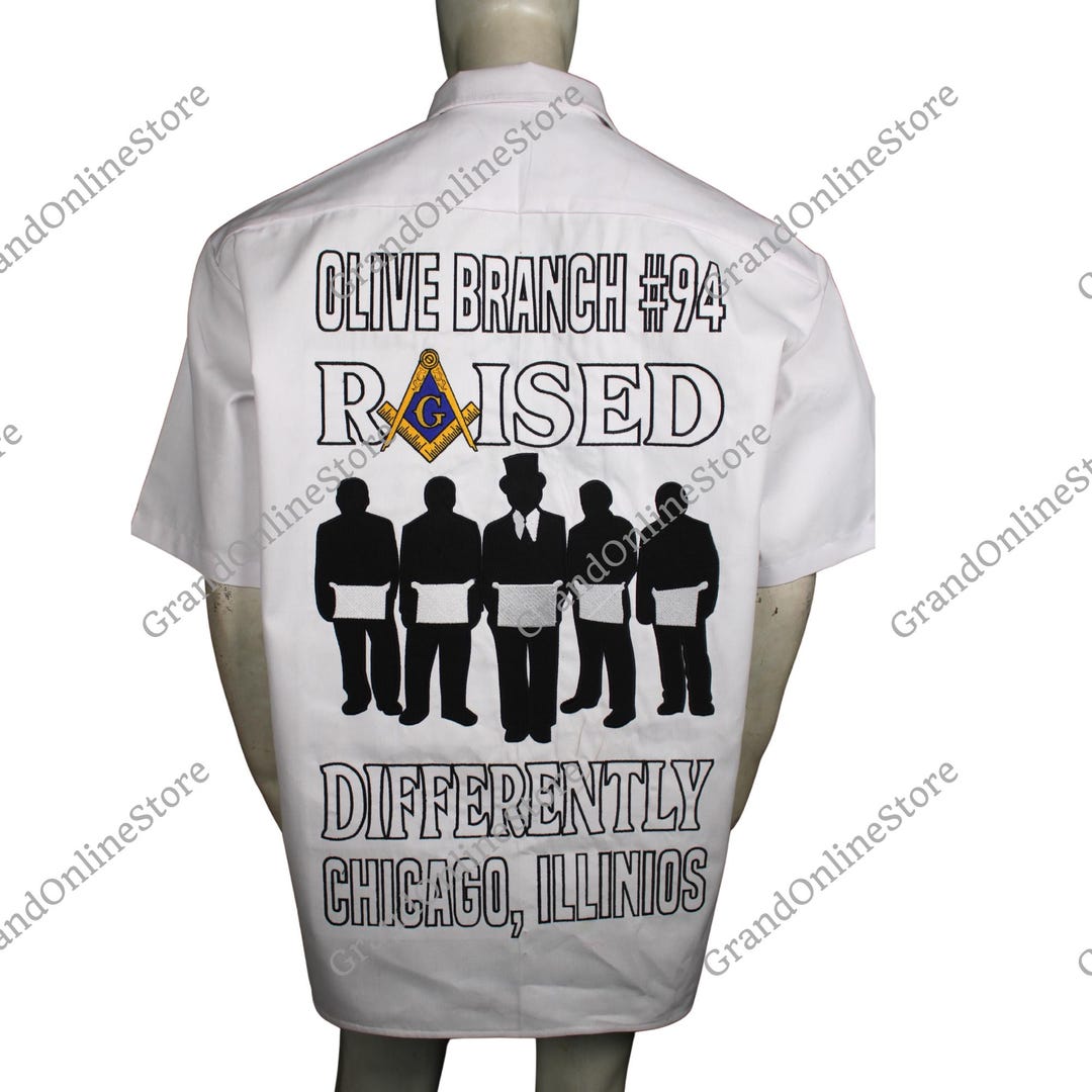 Custom Freemason Lodge Shirt Raised Differently Olive Branch #94 Mason ...
