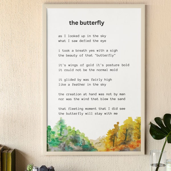 Butterfly Poem - Etsy