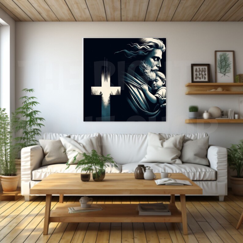 Set of 3 Christian Wall Art Set – God, Baby Jesus, King Jesus, Lion of ...