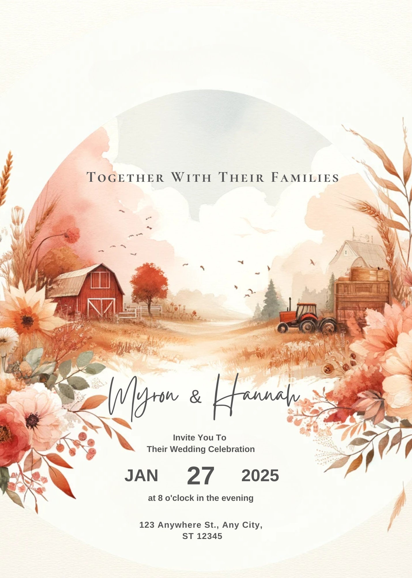 Elegant and Rural Wedding Invitation Bundle: Sophisticated and ...