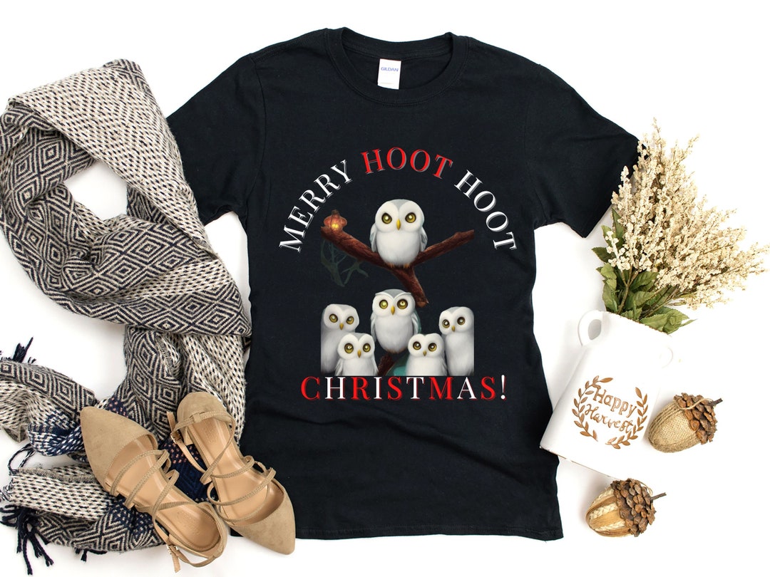 Cute Owl Shirt, Owl Christmas Shirt, Funny Owl Shirt, Funny Owl Gift ...