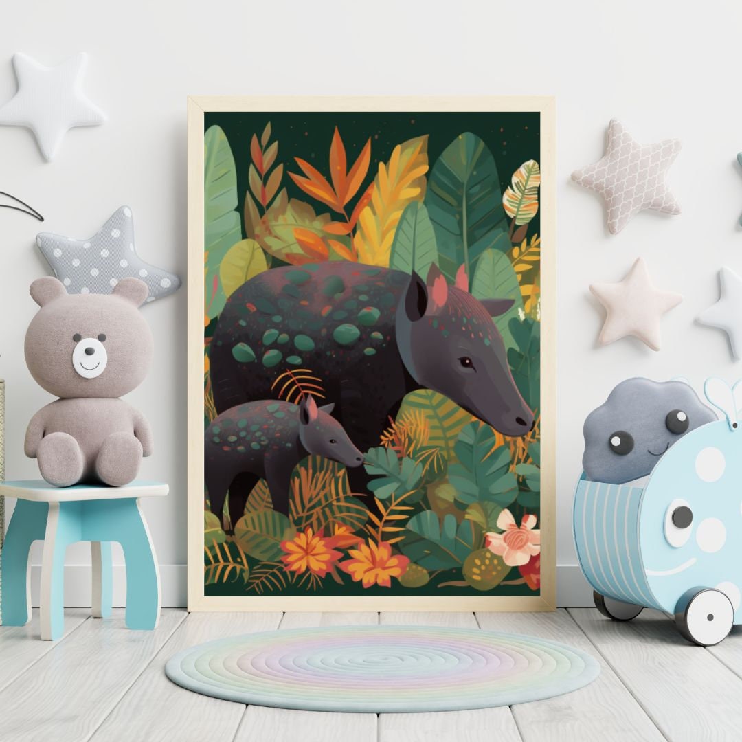 Tapir Wall Art, Immersive Journey Into the Colorful Heartwarming ...