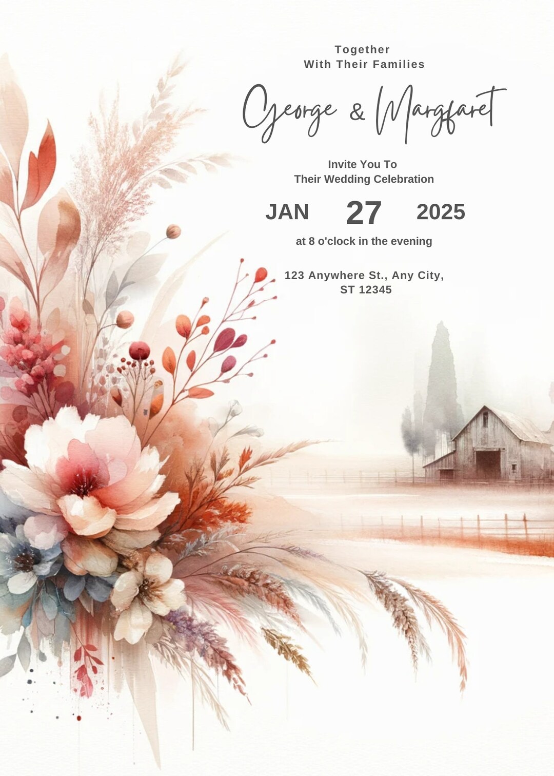 Elegant and Rural Wedding Invitation Bundle: Sophisticated and ...