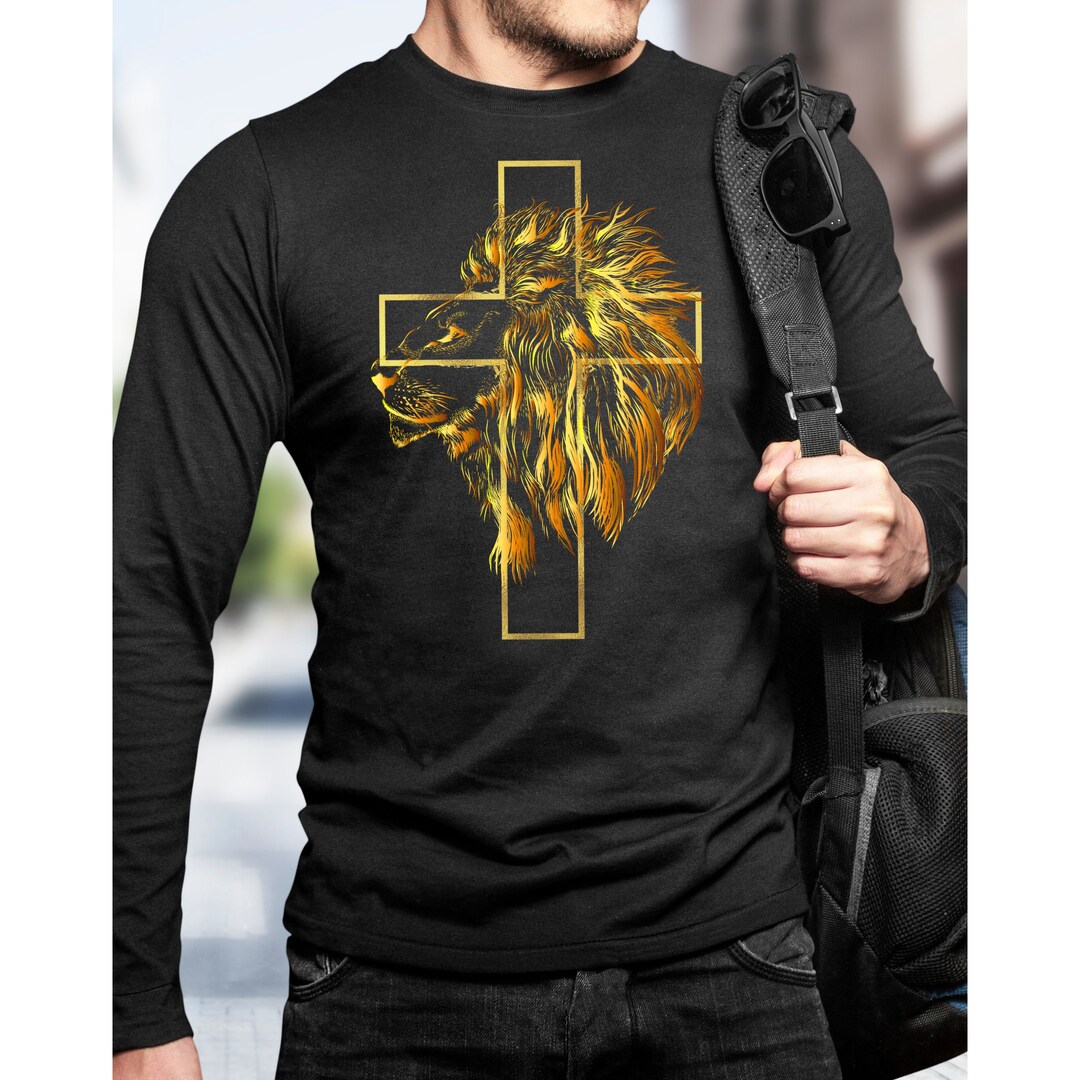 Lion of Judah Long Sleeve T-shirt, Catholic Shirt, Jesus Loves You ...
