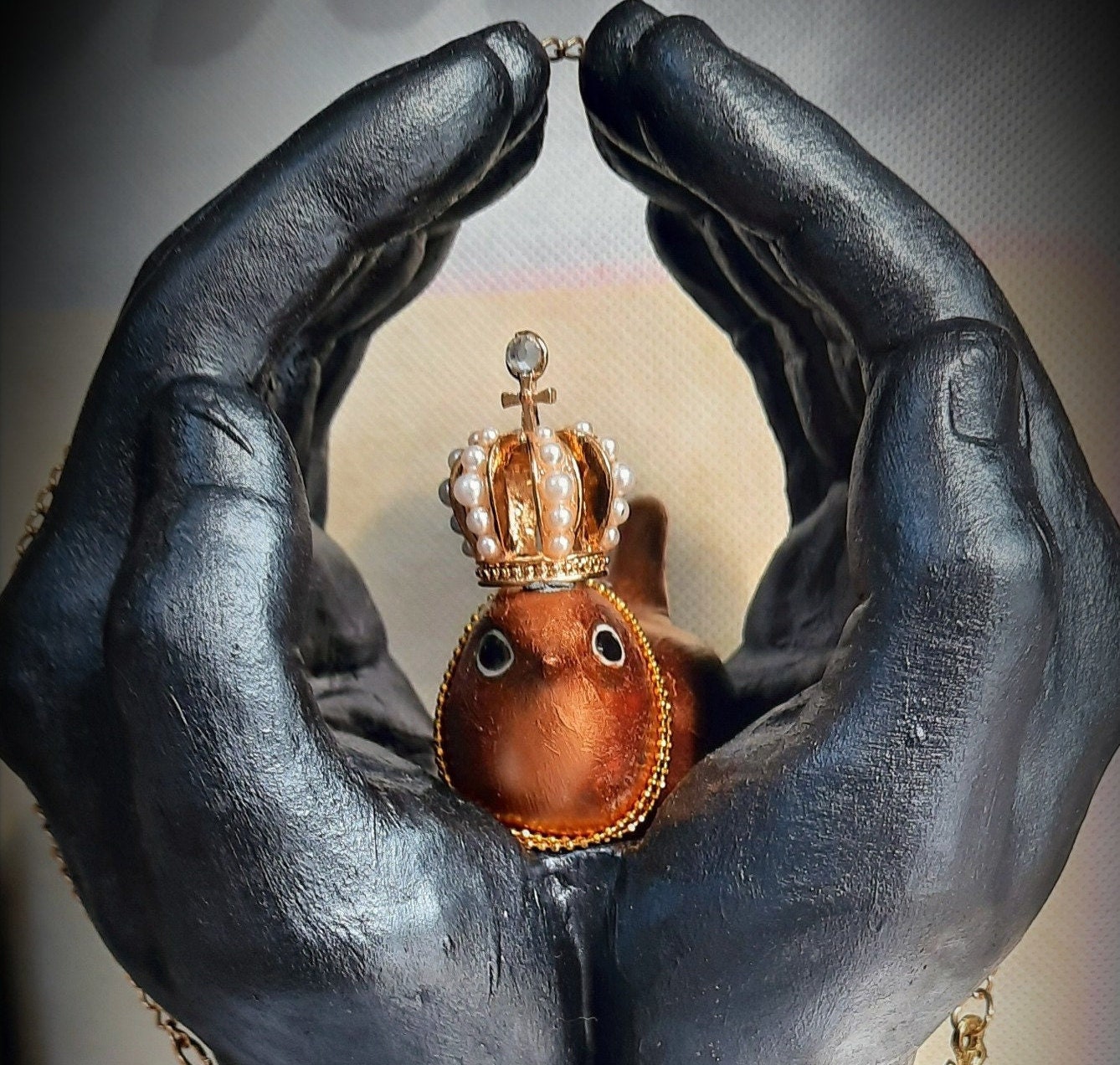 Striking Black Sculptured Ceramic Hands Ornament Cupping - Etsy