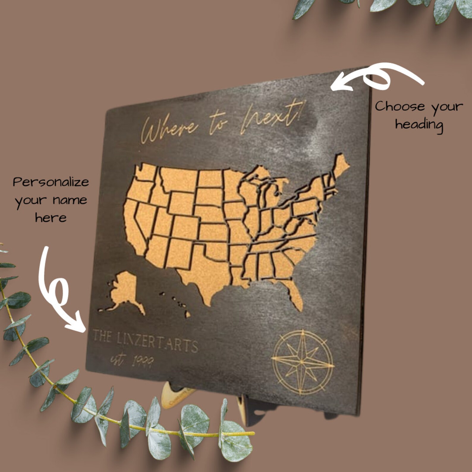 Personalized Push Pin Road Trip Map - Etsy