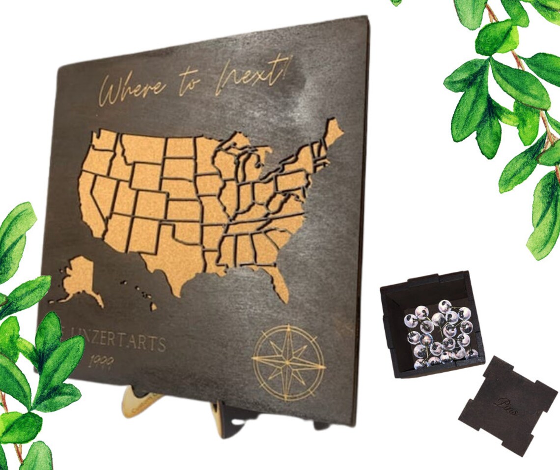 Personalized Push Pin Road Trip Map - Etsy