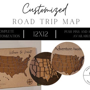 Personalized Push Pin Road Trip Map - Etsy