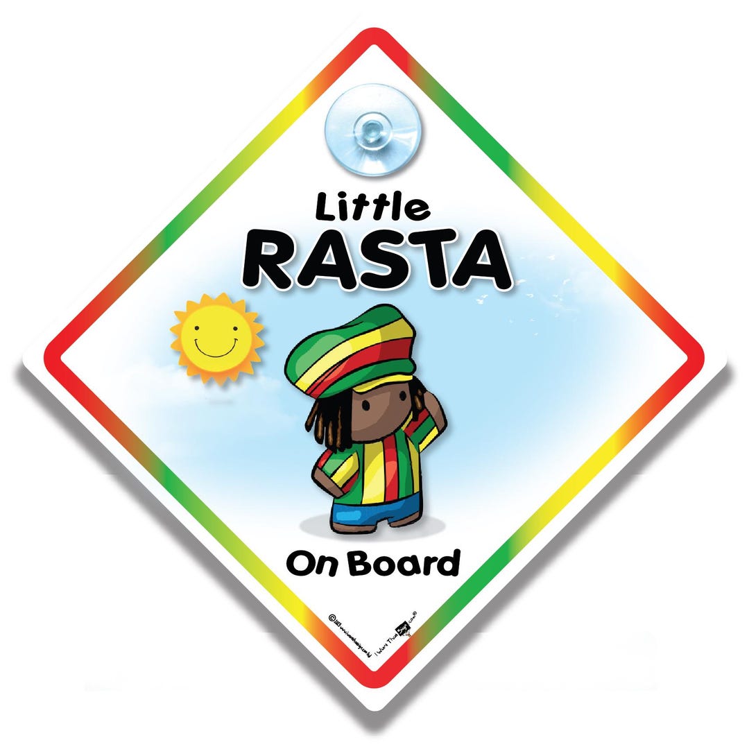 Little Rasta on Board Sign, Rastafarian Baby Car Sign, Baby on Board ...