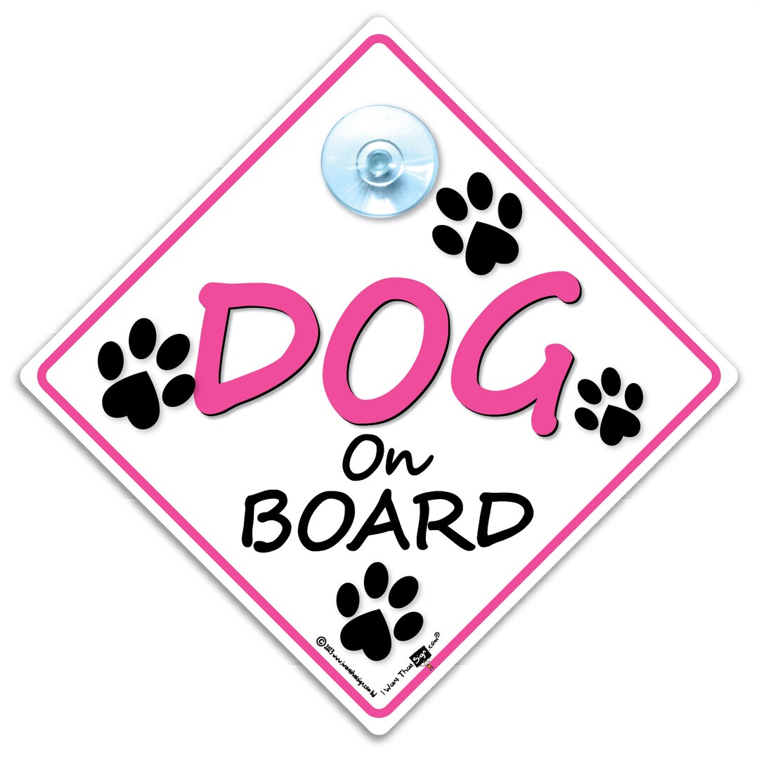 Dog on Board Sign, Fur Baby Sign, Dog on Board Car Sign, High ...