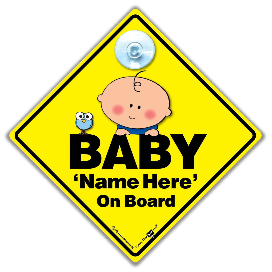 Personalised Baby on Board Sign With Peeping Baby. Add Any - Etsy