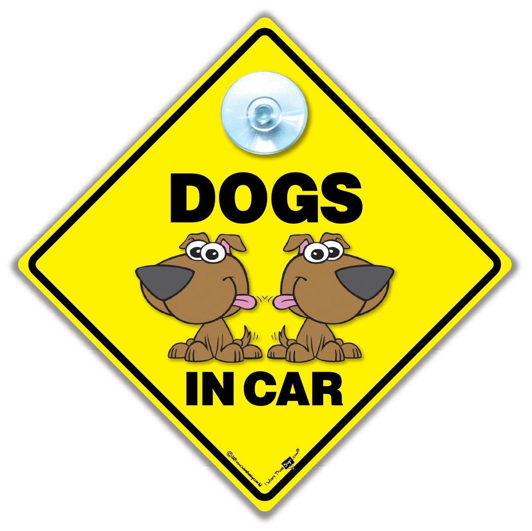 Dogs in Car Sign, Dogs on Board Sign, Fur Baby Sign, High Visibility ...