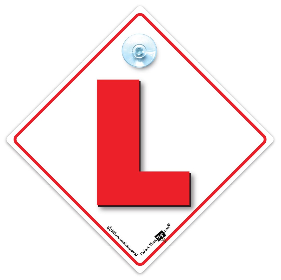 Learner Driver 'L Plate' Car Sign - Anti Tailgater (14cm) - Etsy