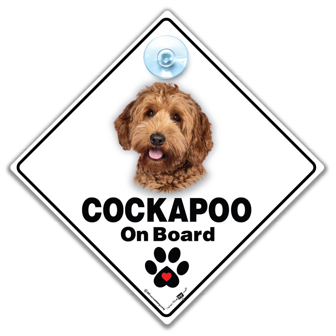Cockapoo on Board Sign, Cockapoo Dog Sign, Fur Baby Sign, Cockapoo Dog ...