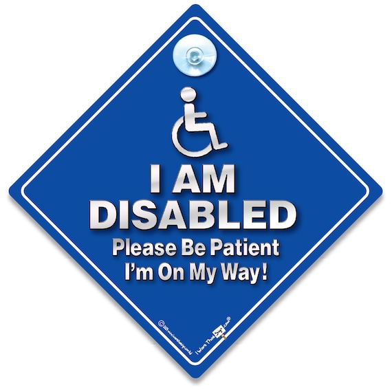 UK Made Decal Mobility Scooter Parking Disabled Disability Window Vinyl ...