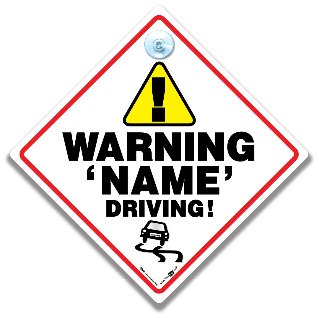 Personalised Bad Driver Car Sign: Sarcastic Joke Gift - Etsy