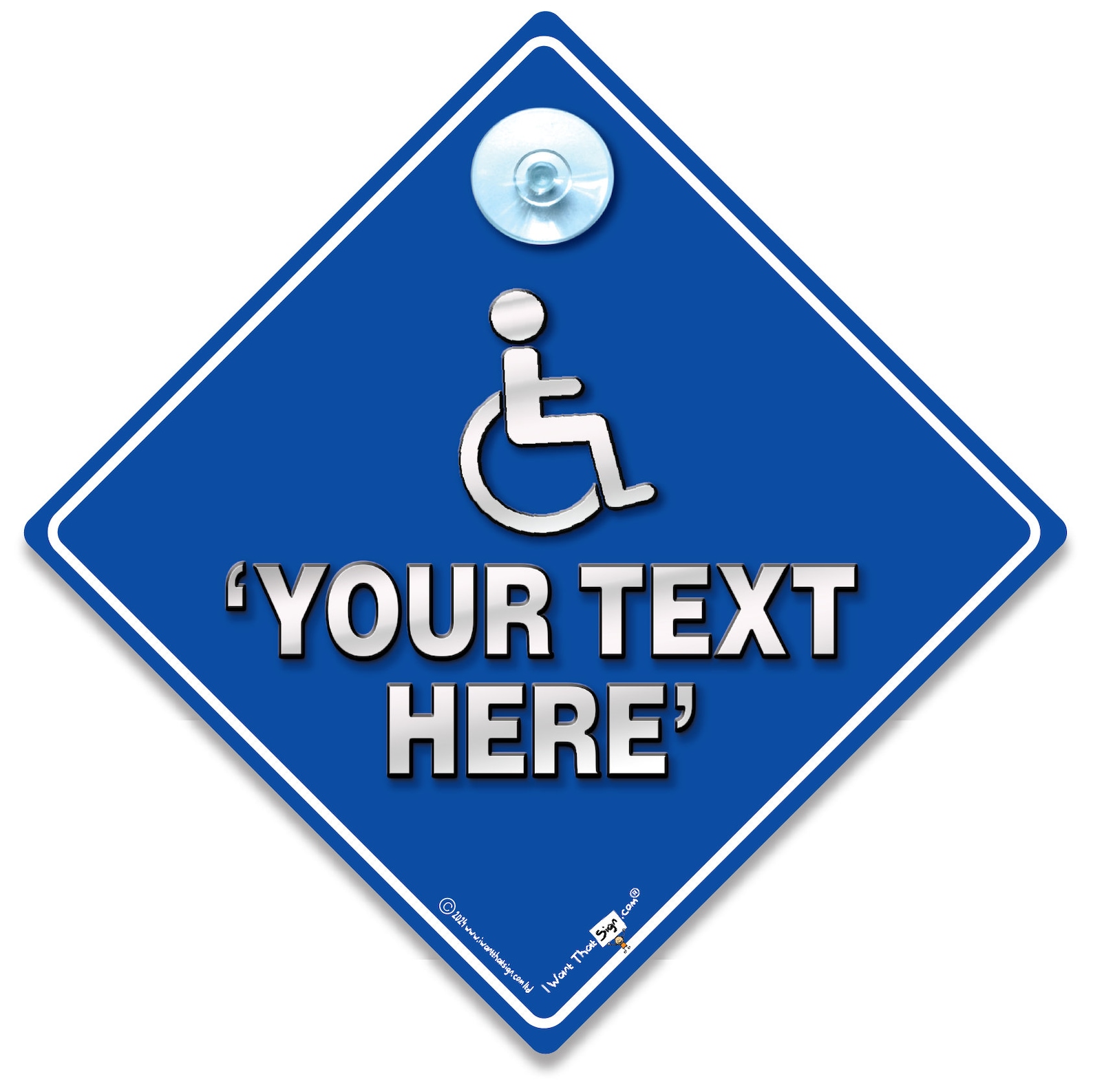 Custom Disability Car Sign: Wheelchair User, Personalised Text - Etsy