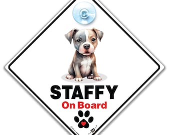 Staffordshire Bull Terrier Car Window Sticker Dog on Board Sign Decal ...