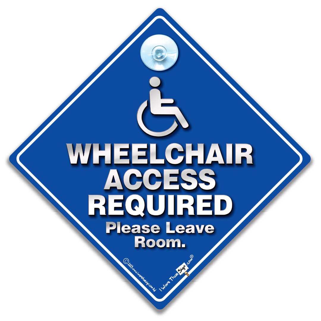 Wheelchair Access Sign, Wheelchair User Car Sign, Disabled Driver Car ...