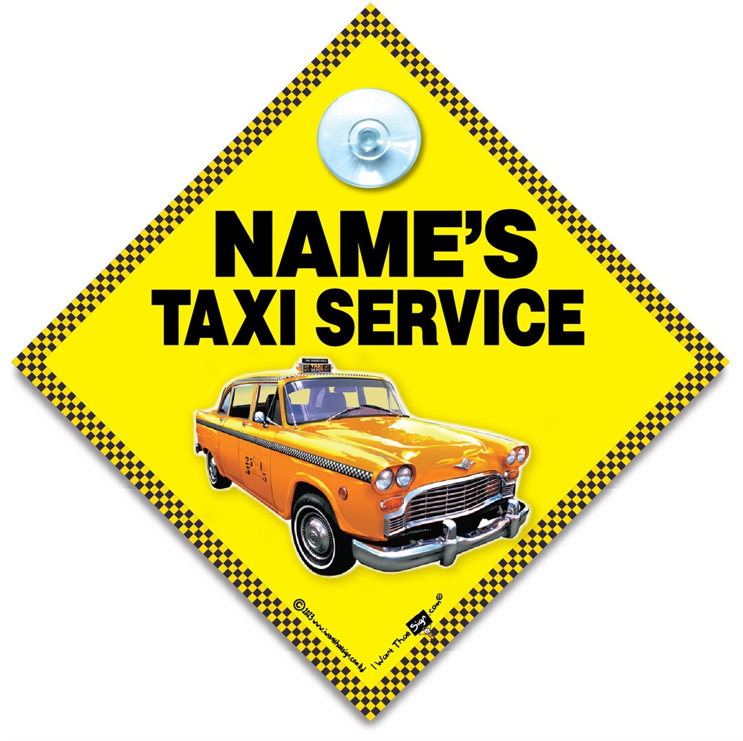 Custom Taxi Car Sign: Personalized NYC Cab Service - Etsy