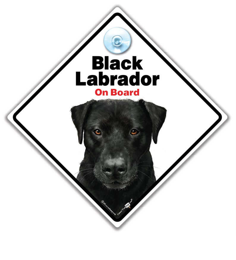 Black Labrador on Board Car Sign, Black Lab on Board Sign, Fur Baby ...