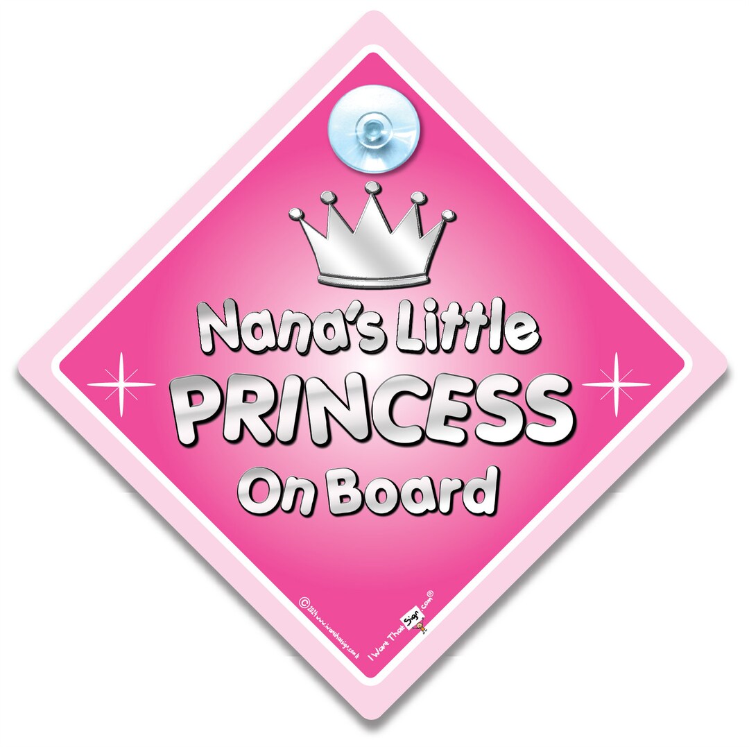 Nana's Little Princess on Board Sign, Baby on Board Sign, High ...