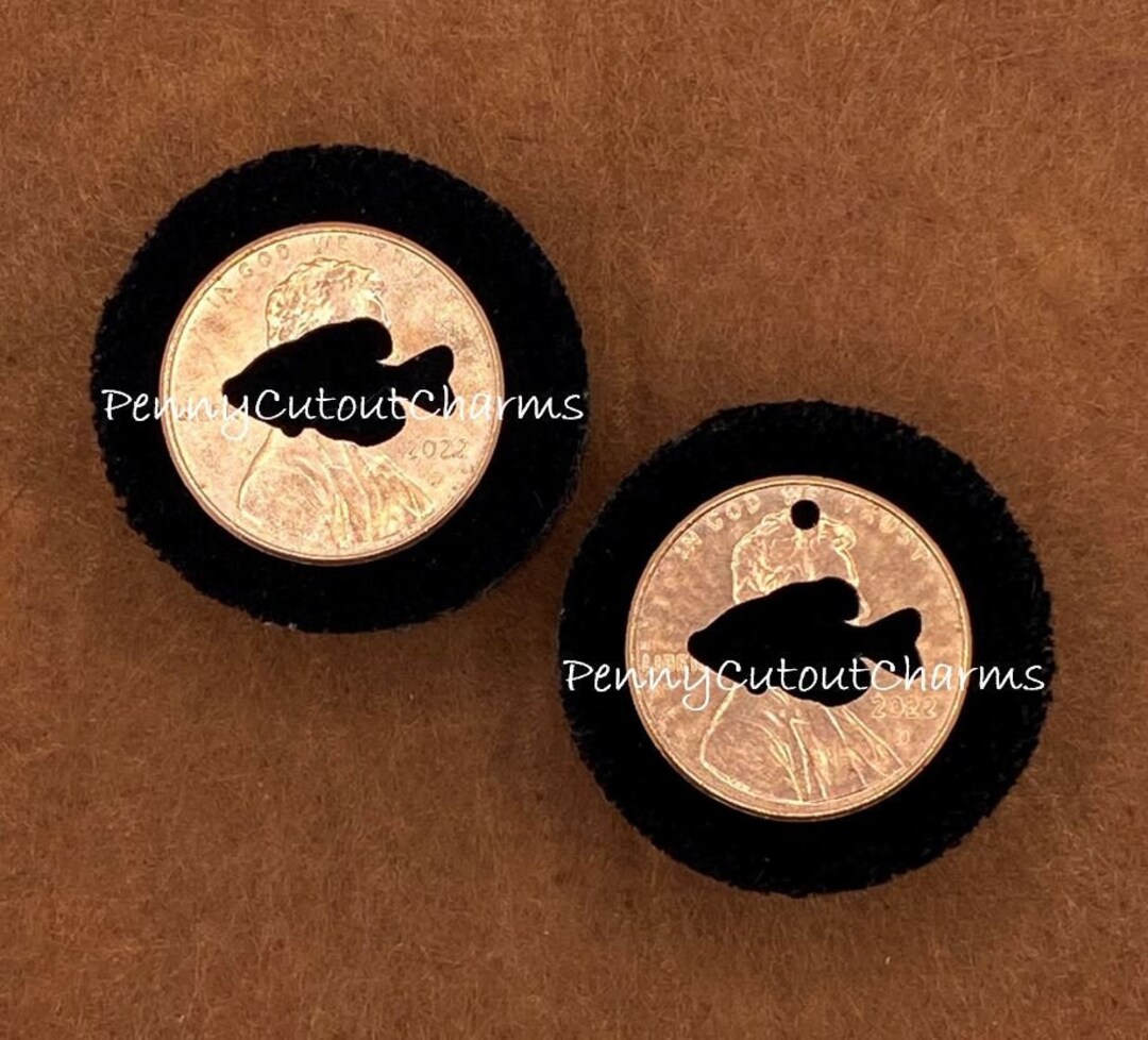 FISH CRAPPIE Penny Cutout Charms, Lucky Coin, Handmade With Love for ...