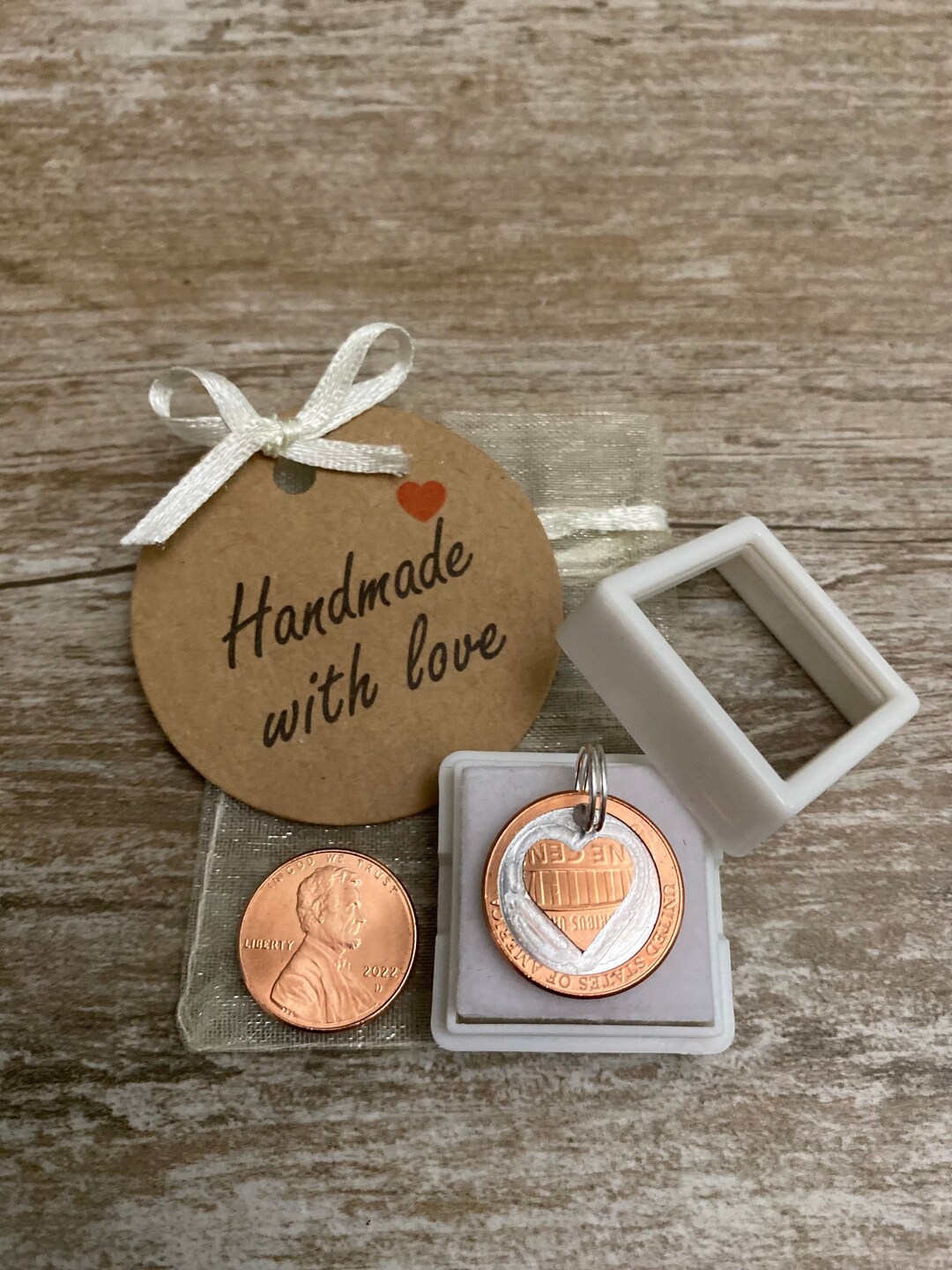 FOR CHARITY HEART Penny Pocket Charm "emotion, Affection, Romantic Love ...