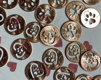 Lucky Penny With Paw Print Cut Out - Etsy