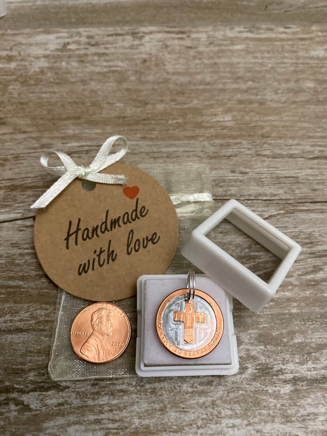 FOR CHARITY CROSS Penny Pocket Charm "a Choice Made in Love" Penny ...