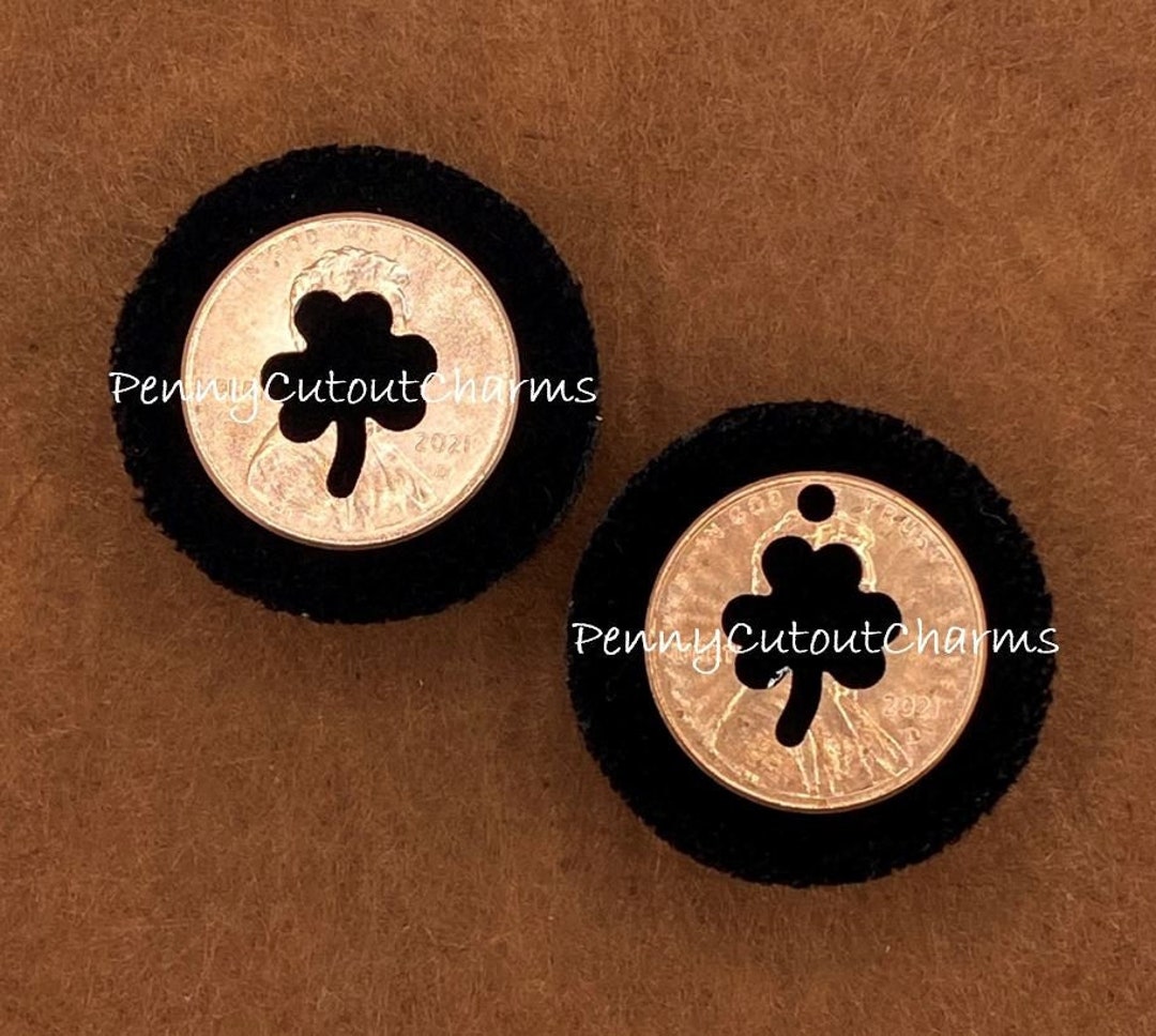 CLOVER 3-LEAF Penny Cutout Charms, Lucky Coin, Handmade With Love for ...