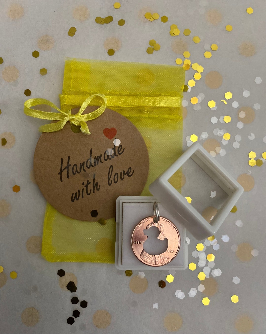 DUCK Penny Cutout Charms "baby Shower Favors" Handmade With Love for ...